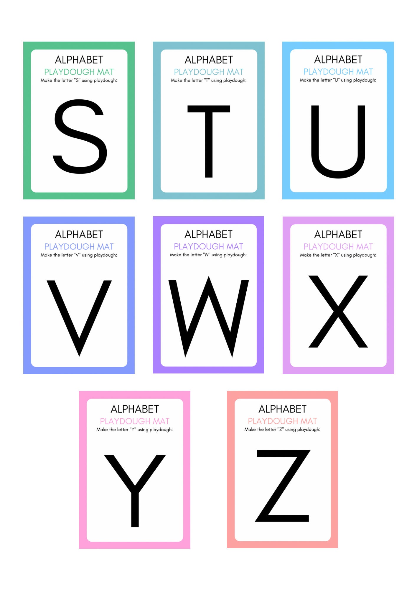 Printable Playdough Alphabet Mats - Etsy