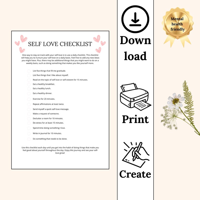 Self Love Planner, Self Love Journal Daily Affirmations Self Care Jar ...