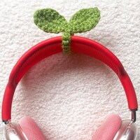 Crochet Leaf Sprout: Handmade Cotton Headphone Accessory, Bookmark - Etsy