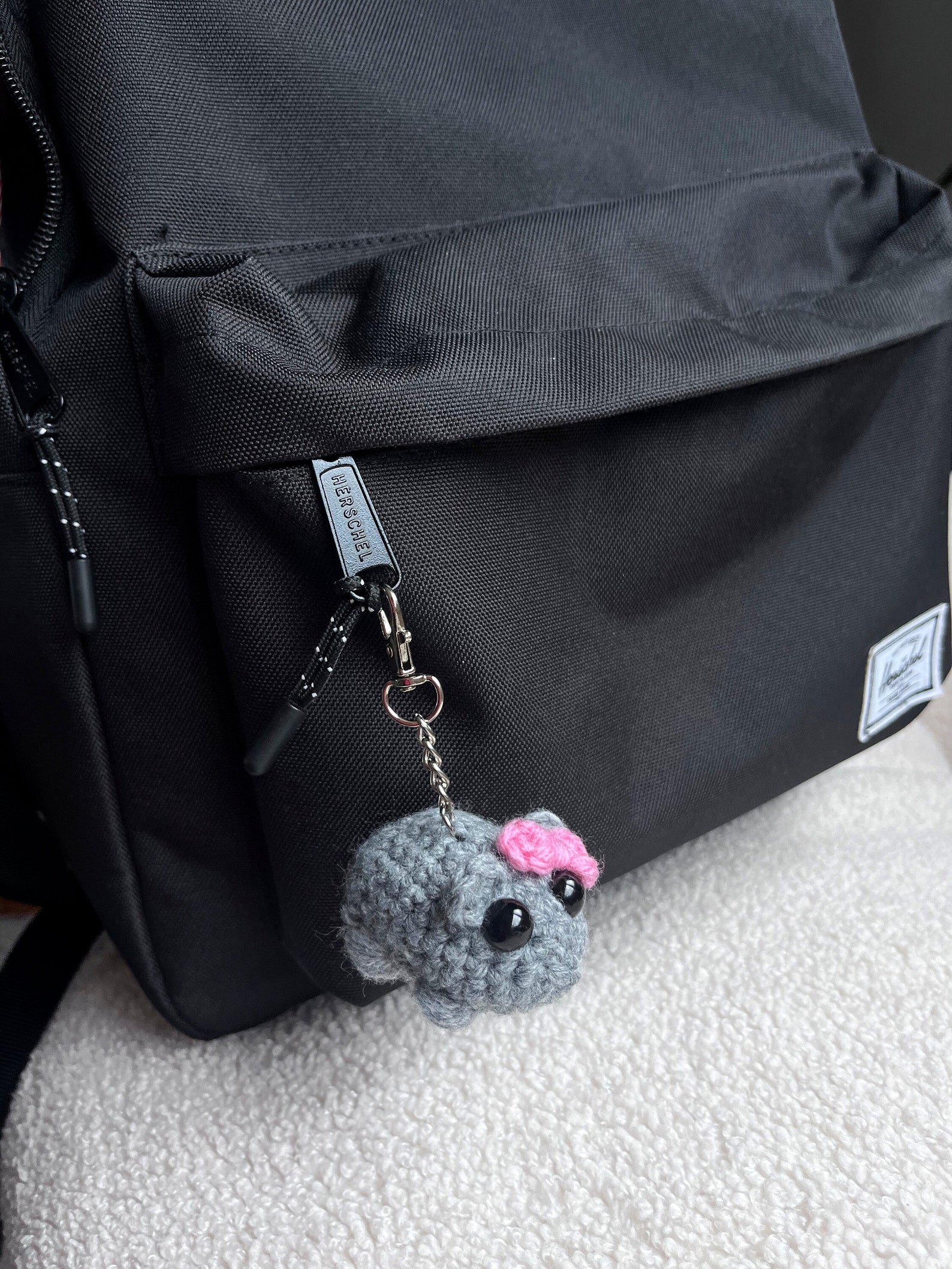 Crochet Sad Coquette Hamster Keychain- Tiktok Coquette Hamster, Crochet ...