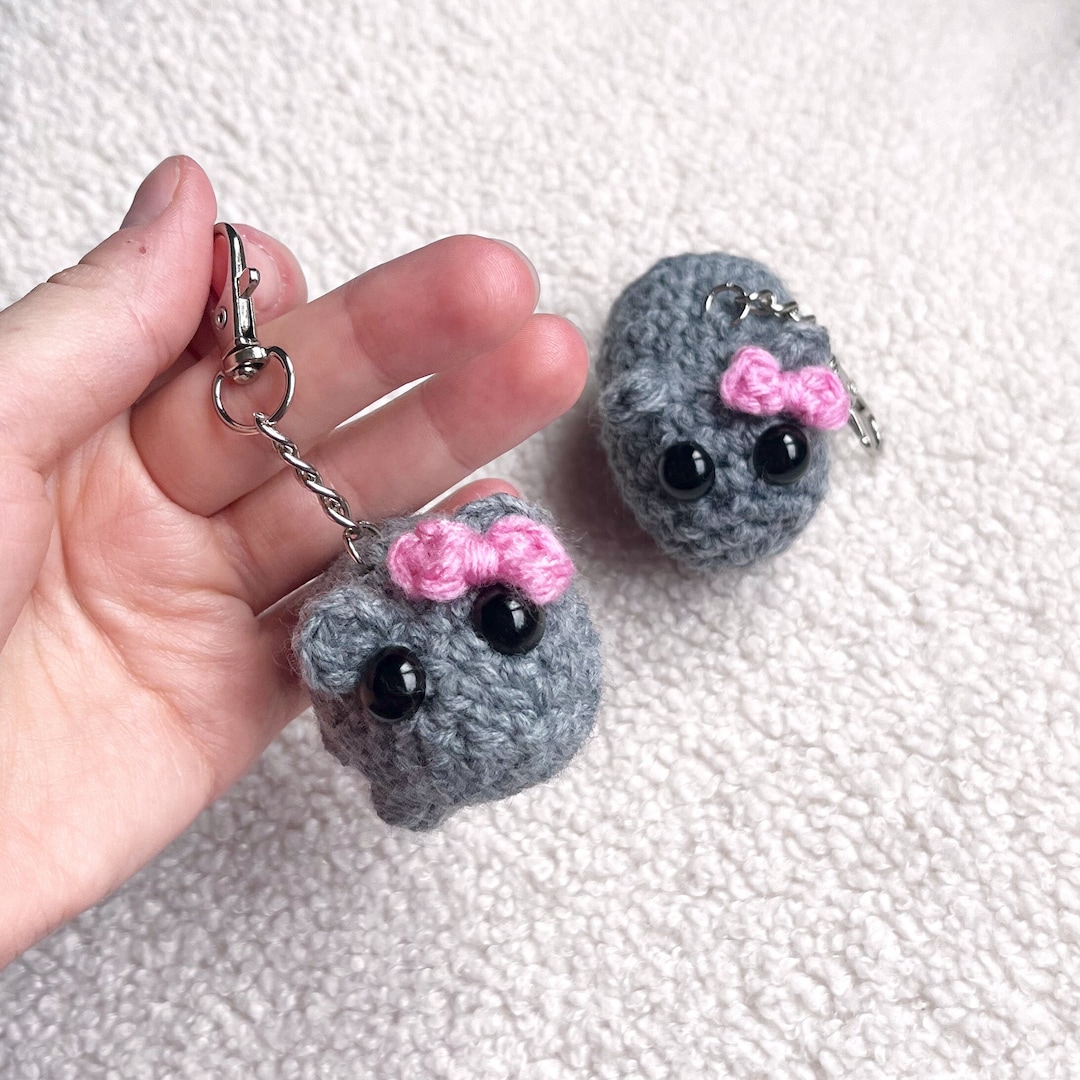 Crochet Sad Coquette Hamster Keychain- Tiktok Coquette Hamster, Crochet ...