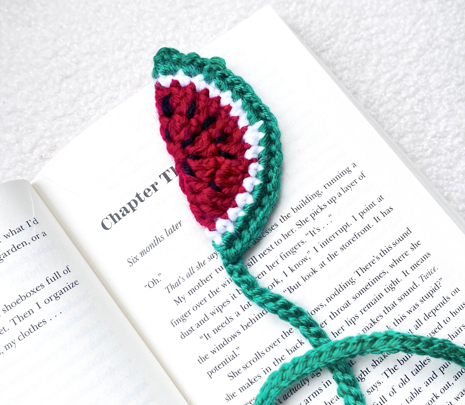 Watermelon Fruit Handmade Crochet Bookmark - Watermelon Bookmark, Gift ...