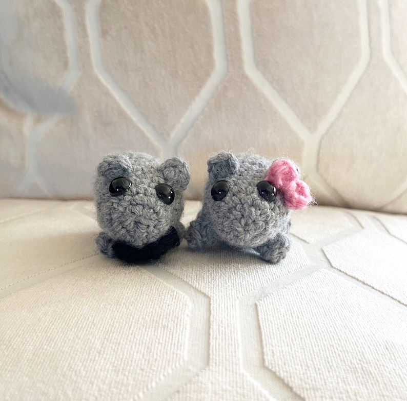 Crochet Newlywed Bowtie Boy and Girl Sad Hamster Meme Tiktok Coquette ...