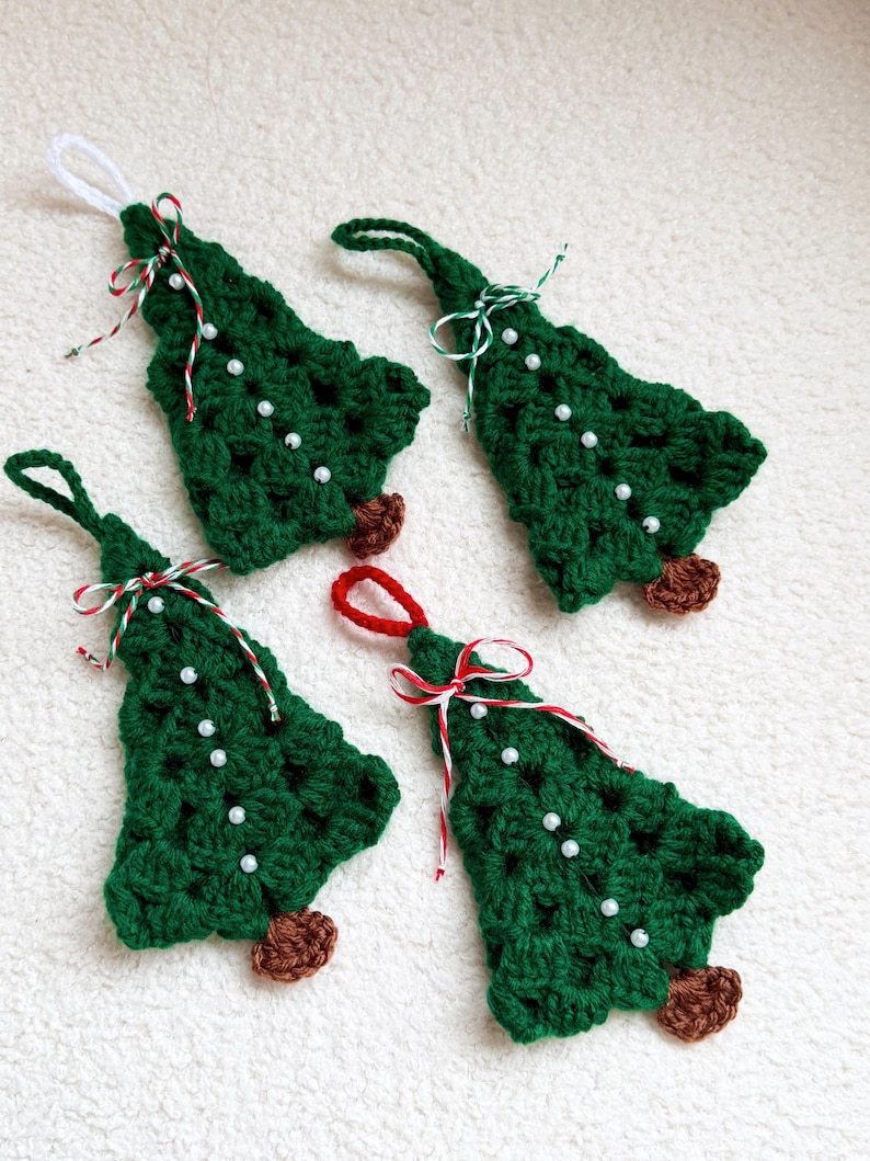 Handmade Mini Crochet Christmas Tree Ornament - Mini Christmas Tree ...