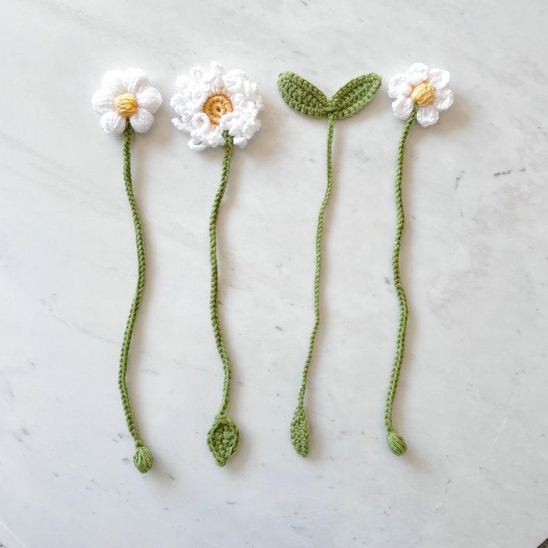 Crochet Flower Bookmarks - Flower Bookmark, Gift for Teacher, Knit ...
