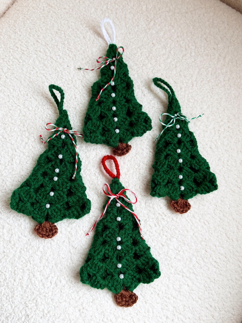 Handmade Mini Crochet Christmas Tree Ornament - Mini Christmas Tree ...