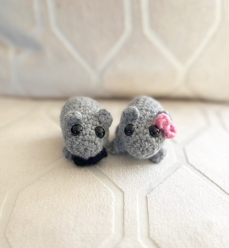 Crochet Newlywed Bowtie Boy and Girl Sad Hamster Meme- Tiktok Coquette ...