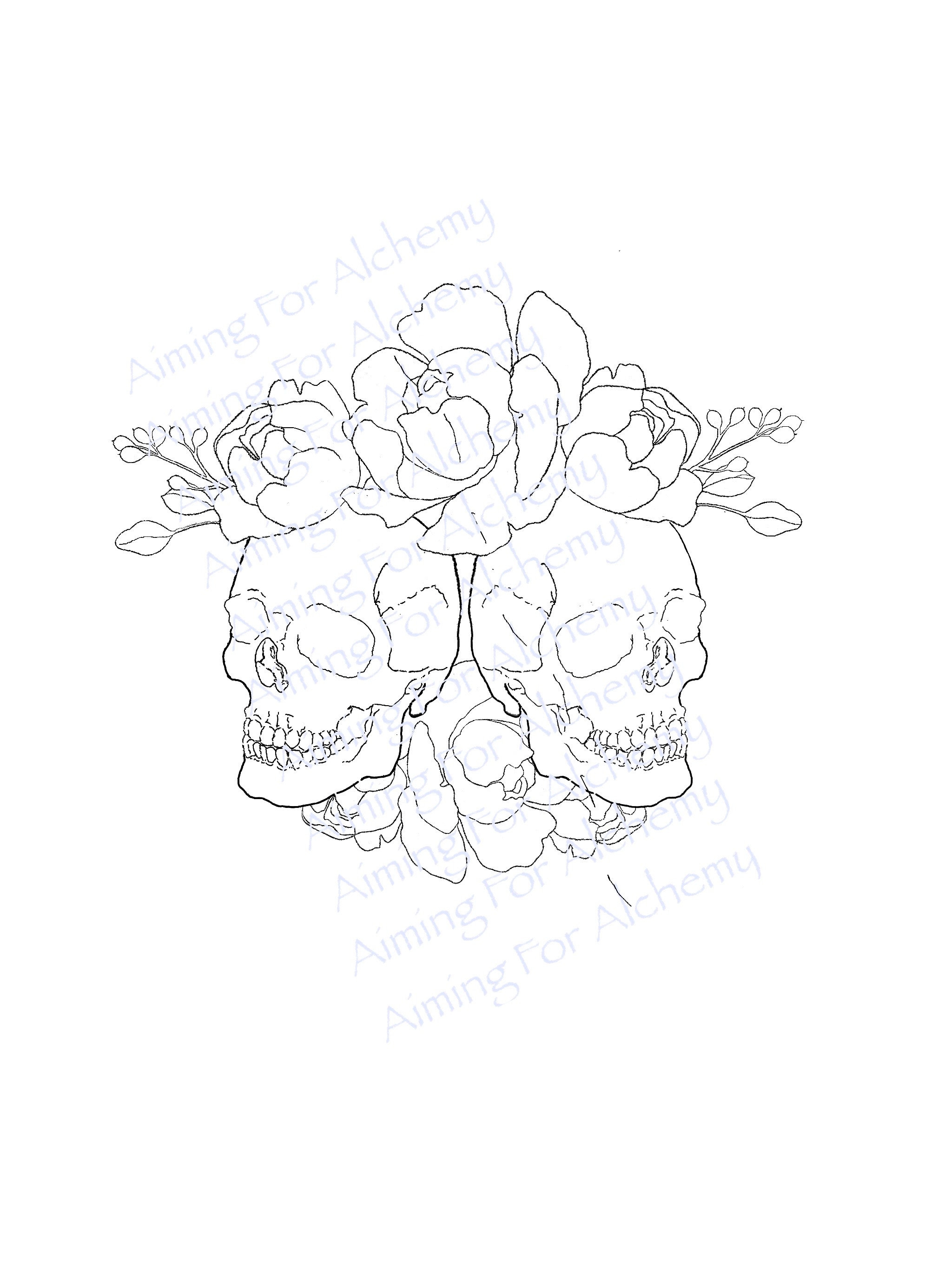 Grim Garden Tattoo Stencil Outline - Etsy