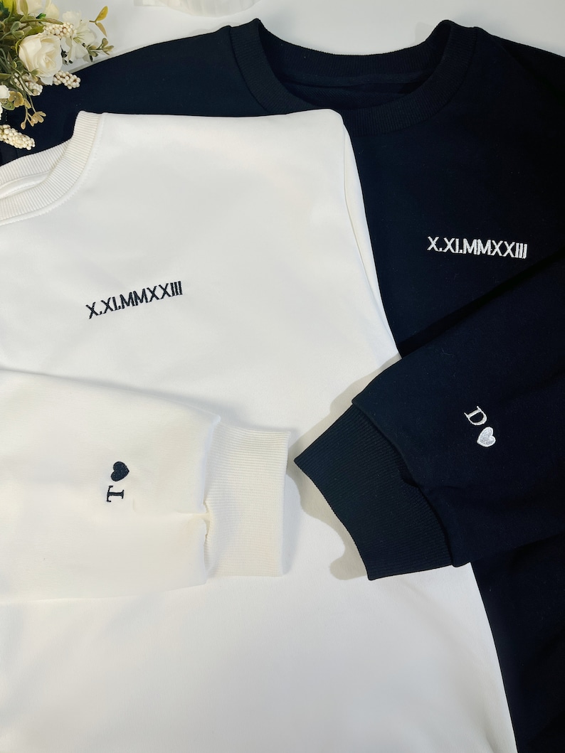 Personalized Embroidered Roman Numerals and Initial Sweatshirt,matching ...