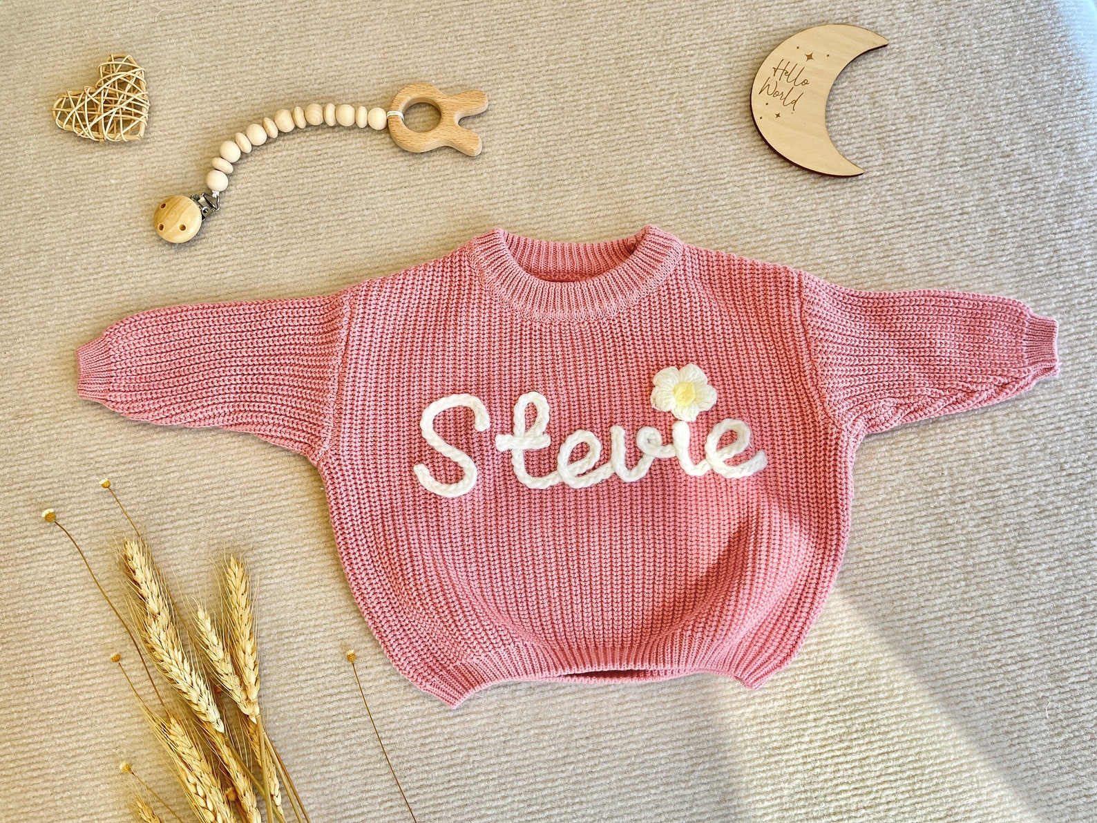 Custom Name Sweater Baby,personalized Baby Sweater,embroidery Name ...