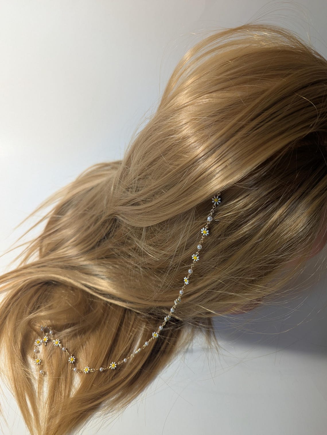 Daisy Pearl Gold Chain Clip-in Hair Extension - Cute Boho Hair Jewelry ...