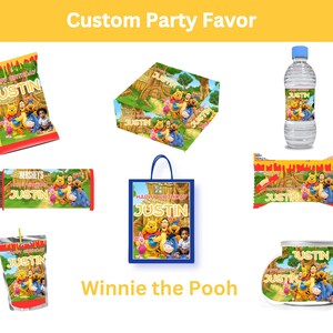 Winnie the Pooh Inspired Digital Party Favor Template - Etsy