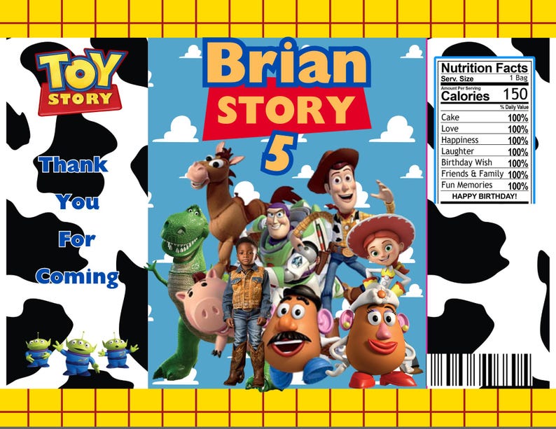 Toy Story Inspired Digital Party Favor Template - Etsy