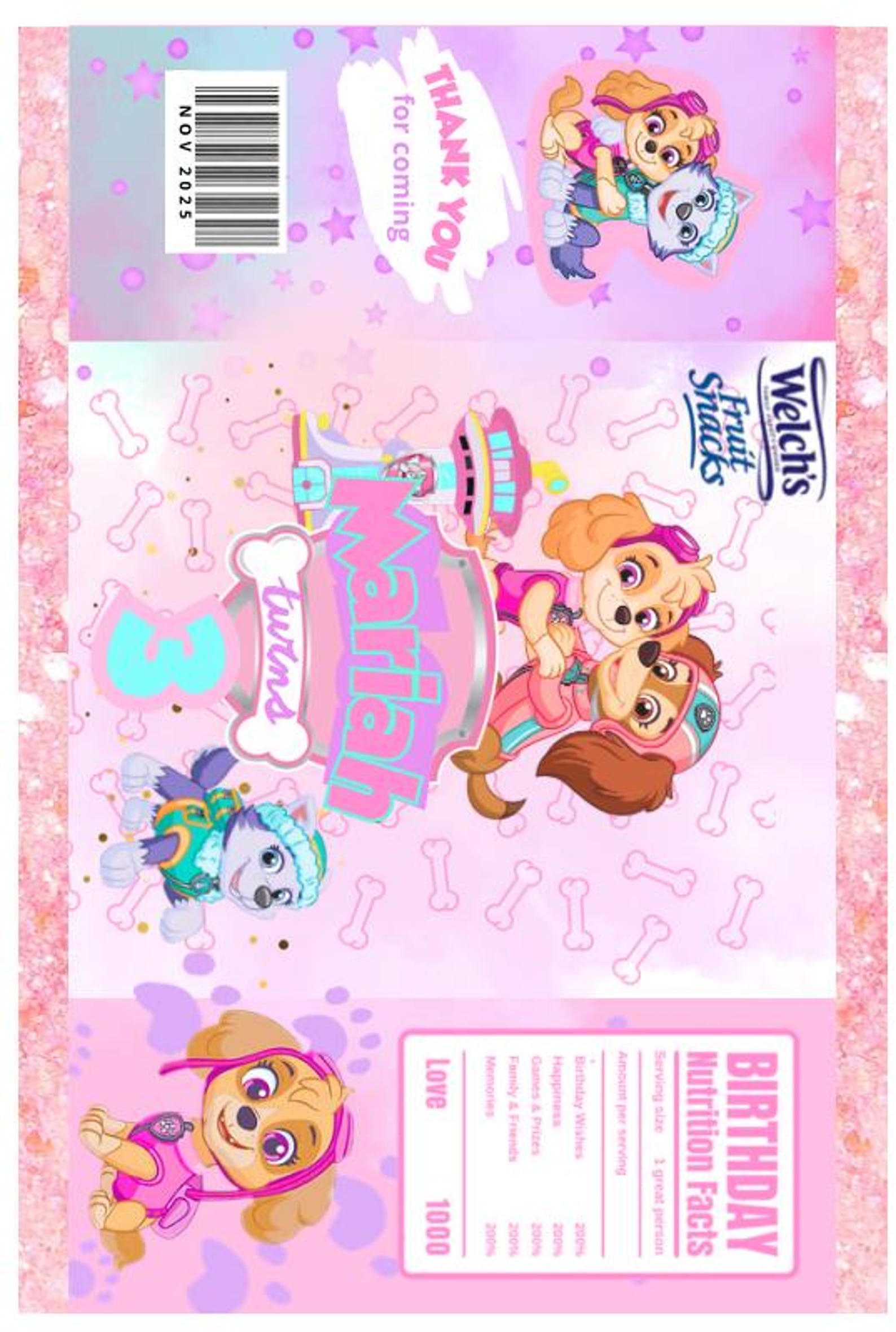 Pink Paw Patrol Inspired Party Bundle - Etsy