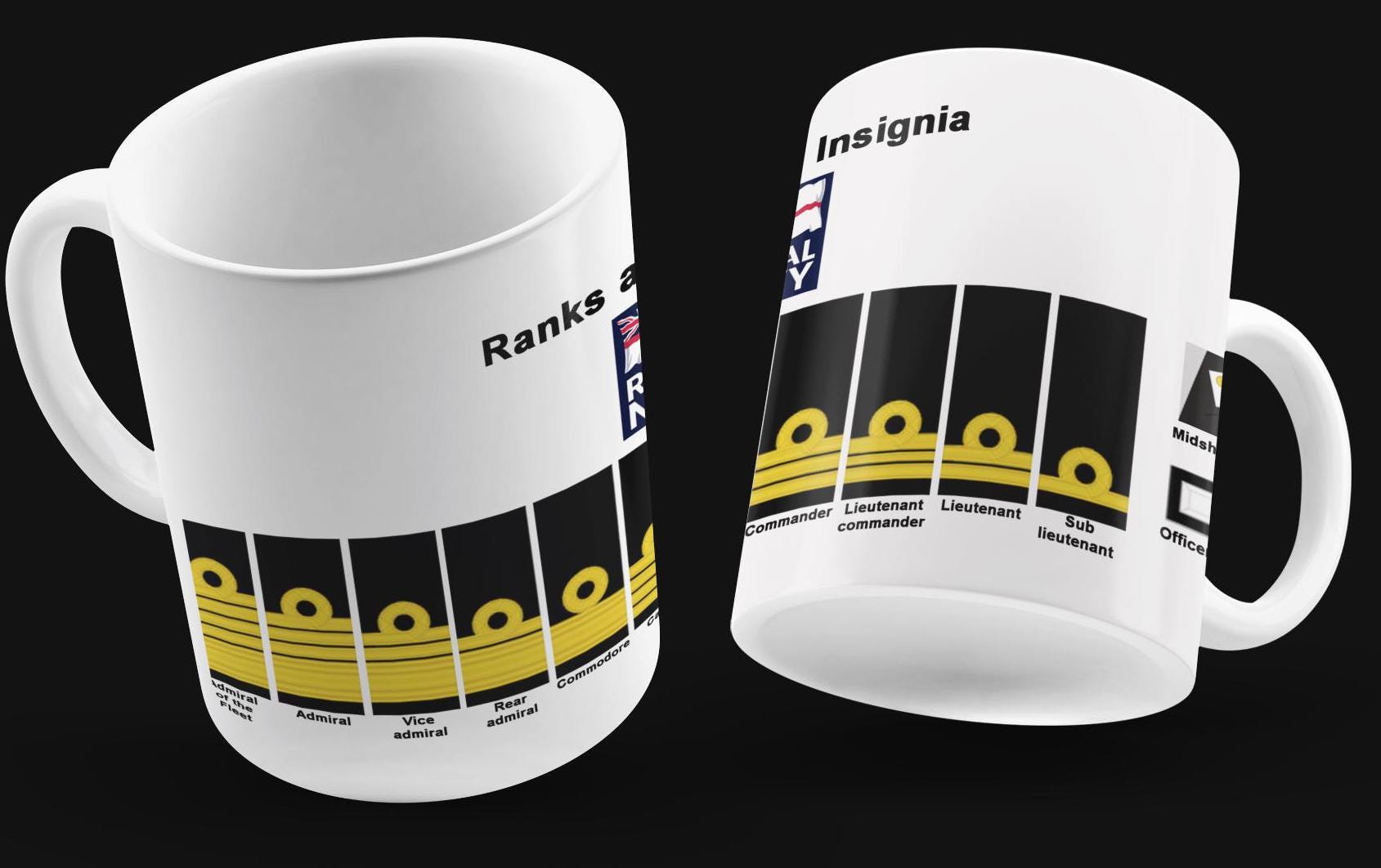 British RN Royal NAVY Ranks Mug, Great Gift for Sailors or Ex Service ...