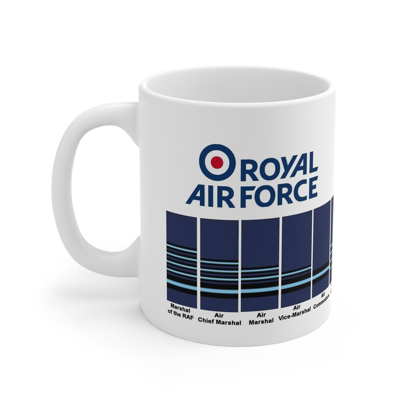British RAF Royal Air Force Ranks Mug, Great Gift for Pilots or Ex ...