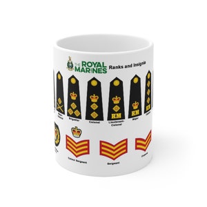 British Royal Marines Ranks Mug, Great Gift for Marine or Ex Service ...