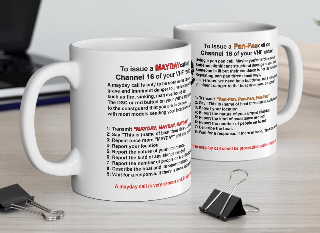 Boat Maritime MAYDAY & Pan Pan Call Procedure. Ideal to Have on a Boat ...