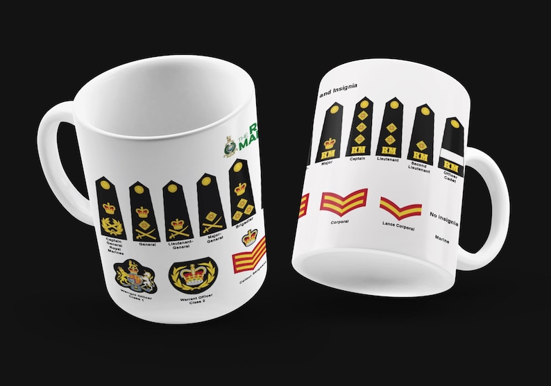 British Royal Marines Ranks Mug, Great Gift for Marine or Ex Service ...
