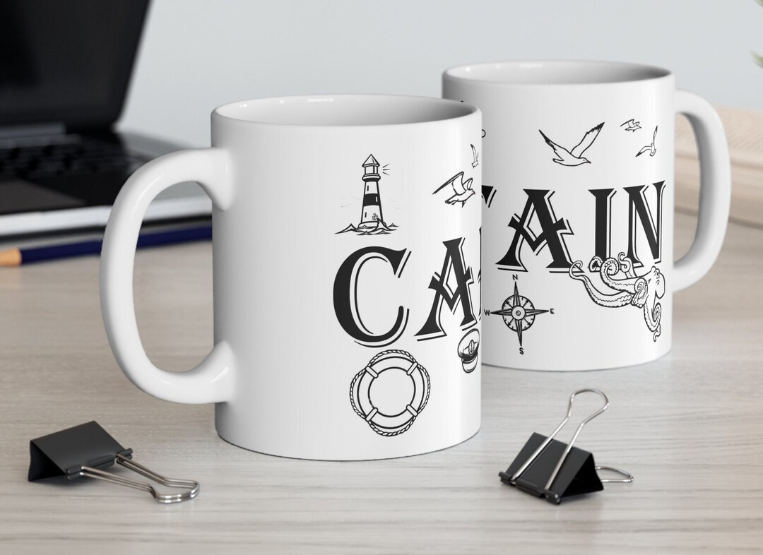 CAPTAIN Design MUG Great Fun Gift for Fishing Boat Owner, Sailing Boat ...