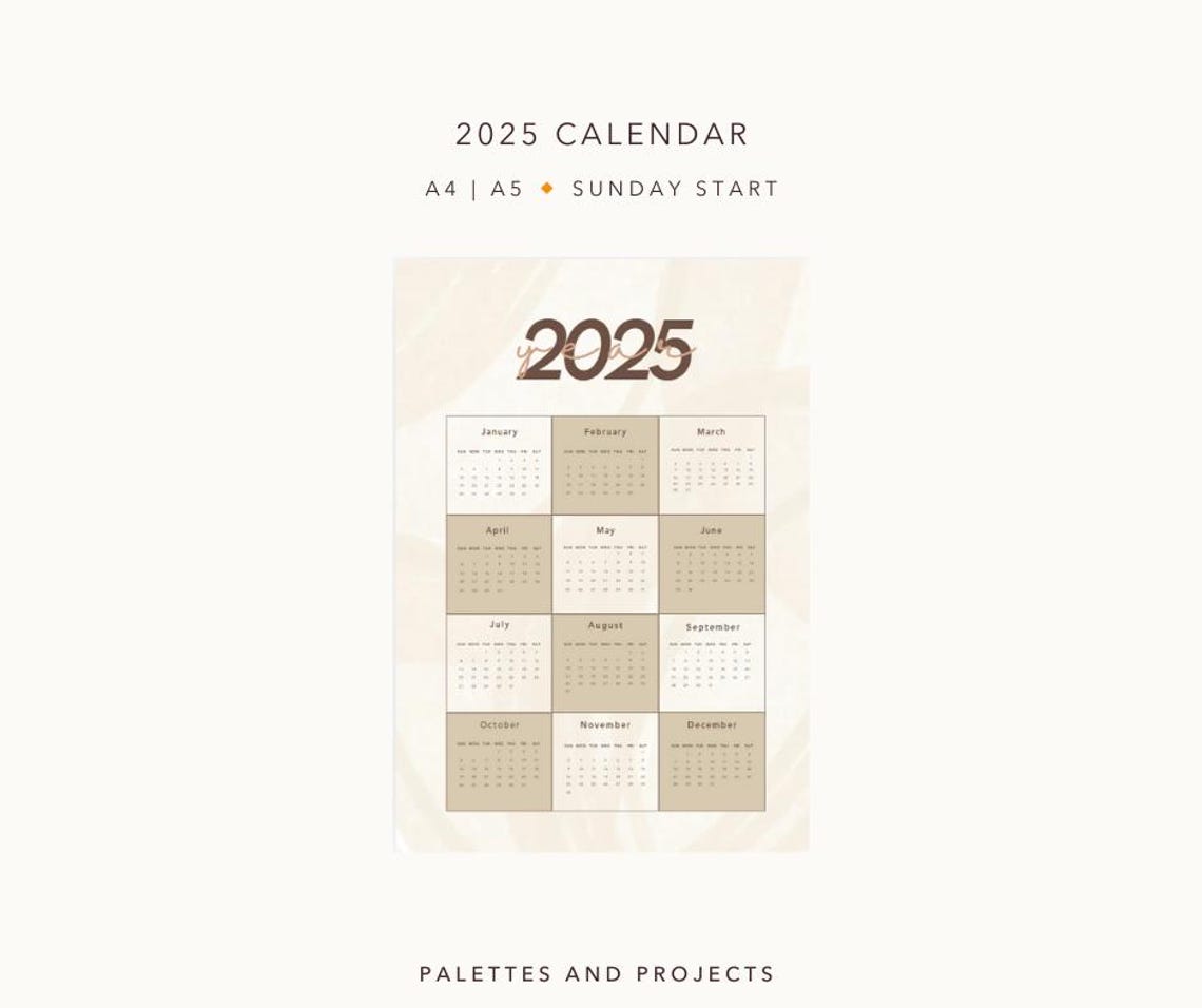 2025 Planner Printable A5, Digital Download, To-do List, Monthly ...