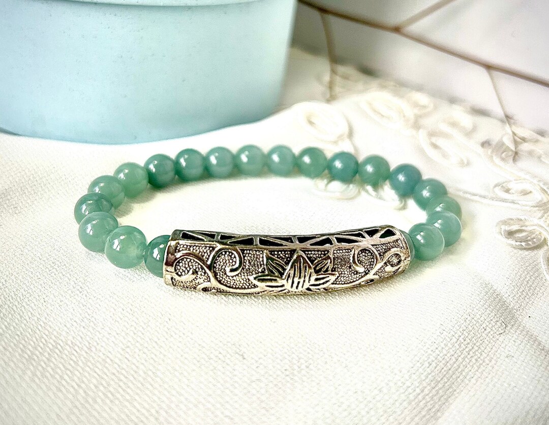 Natural Blue Jadeite Beads Bracelet,gemstone Beads Bracelet,healing ...