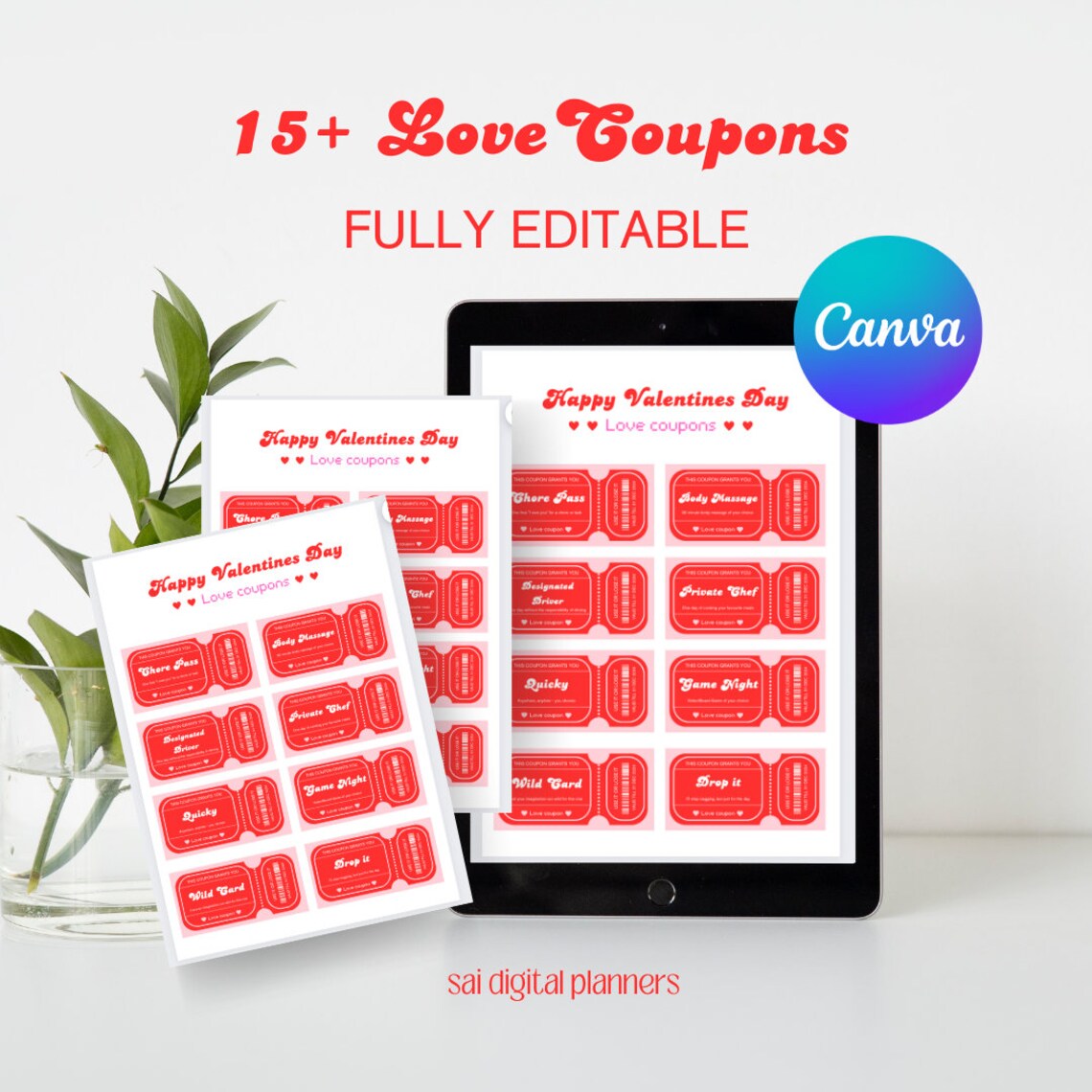 Love Coupon Book Printable Editable Love Coupons Couple Coupons ...