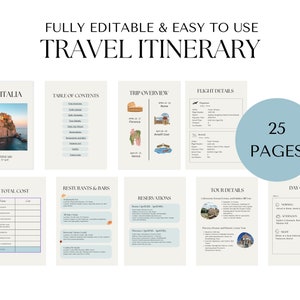 Digital Italy Travel Planner | Editable Planner | Customize in Canva ...