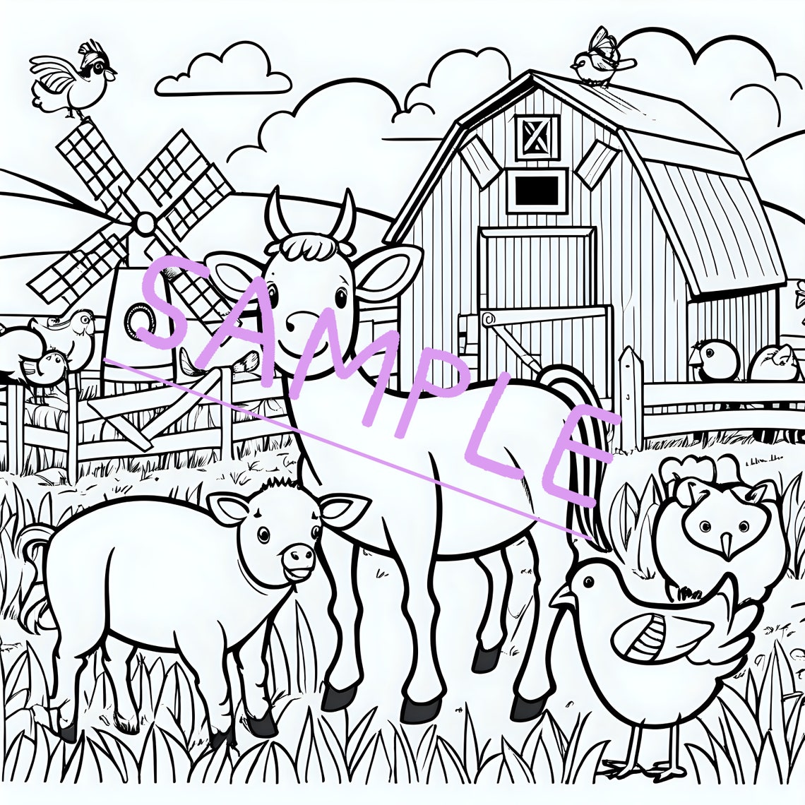 Farm Animals Colouring Images Colouring Pages Painting for Kids Happy ...