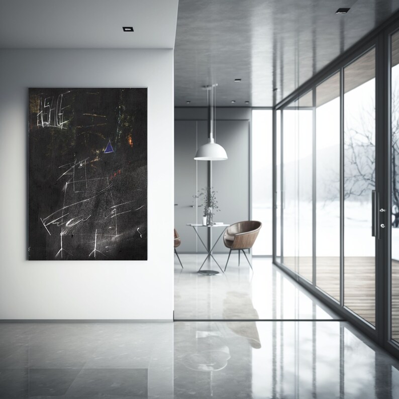 Set of Two Prints. Modern, Dark, Abstract Wall Art. Scribble, Sketchy ...