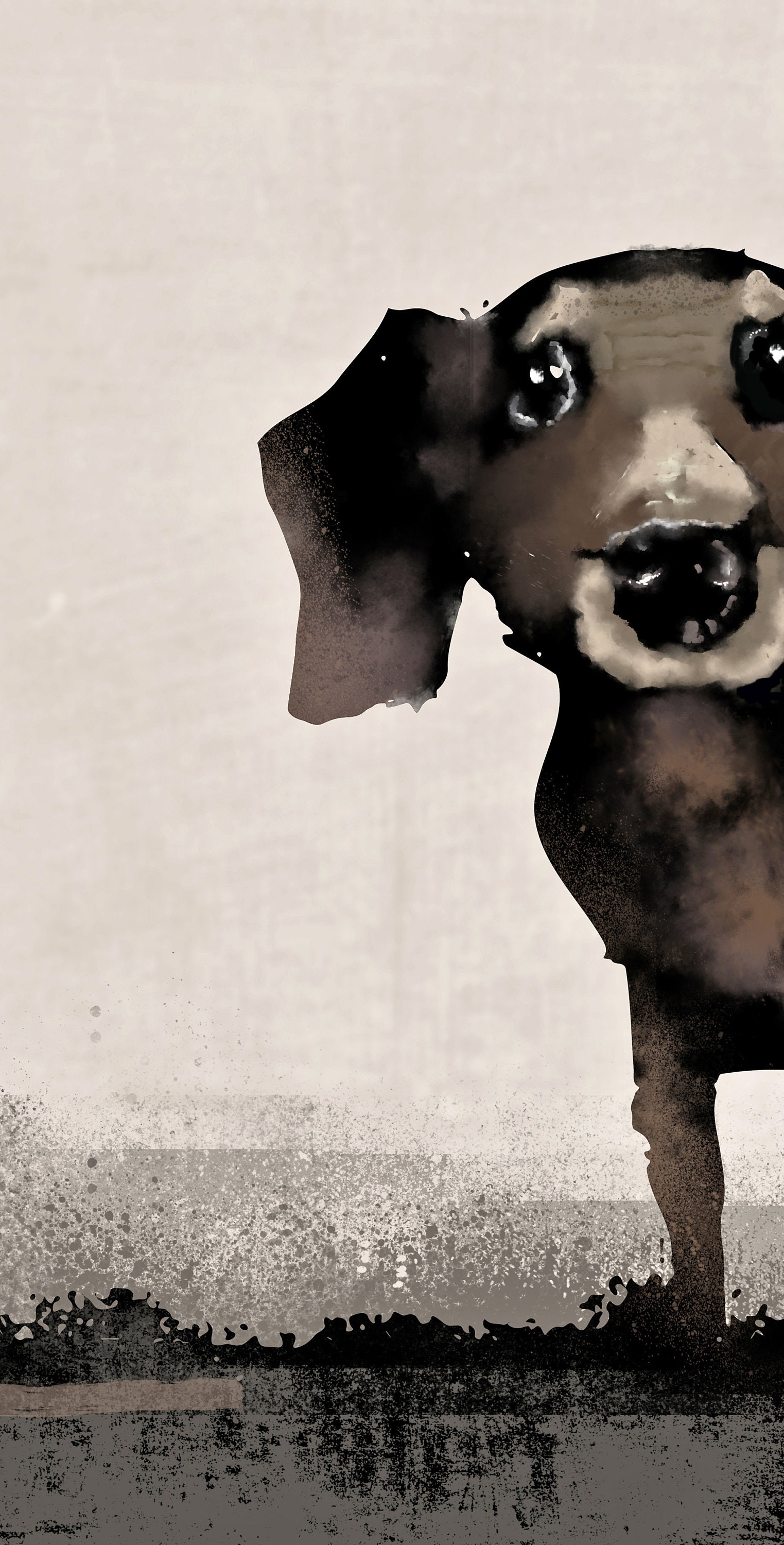 Set of Two Prints. Funny Dog Drawing. Long Dog Print. Dachshund Wall ...