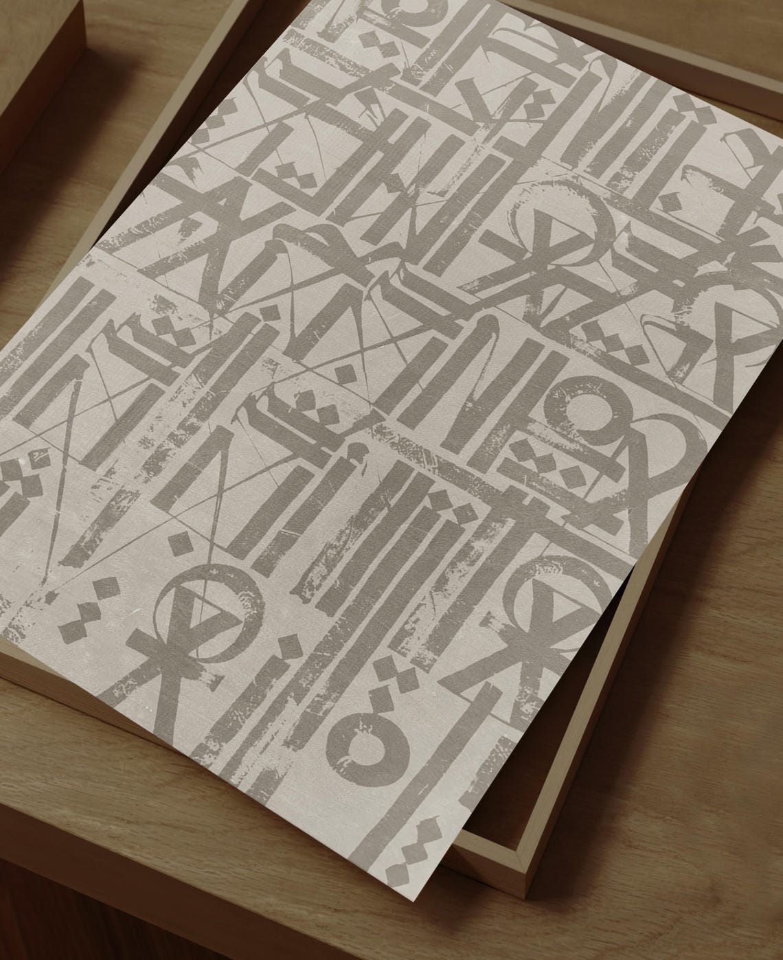 Abstract Wall Art. Neutral Retna Design. Modern Home Decor. Elegant ...