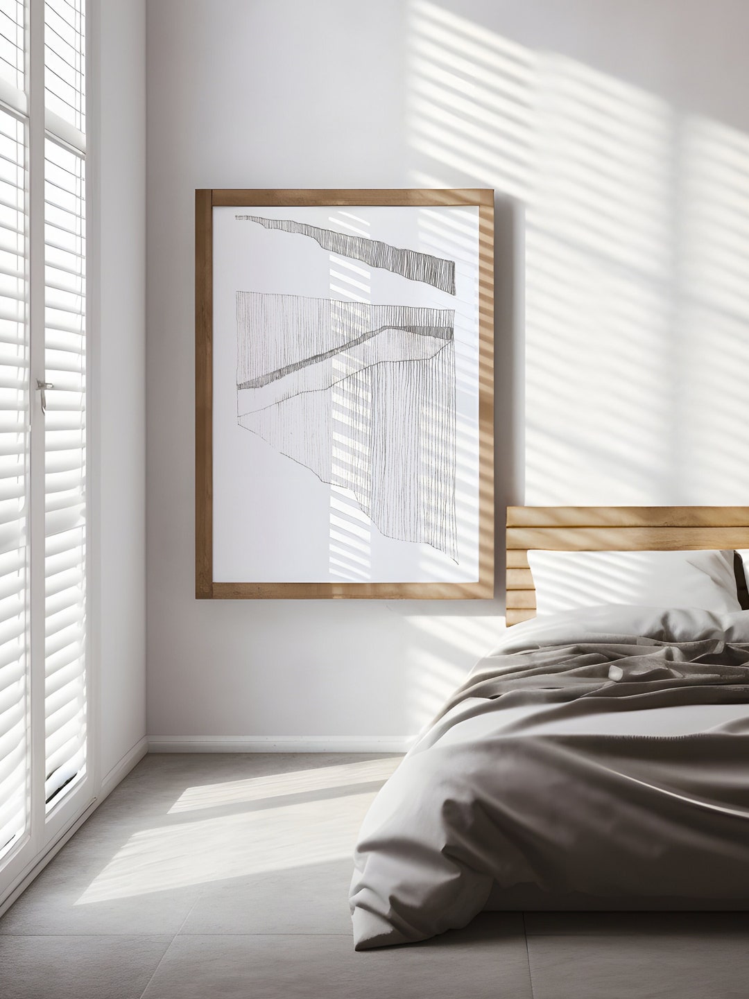 Minimalistic Lines Wall Art. Hand Drawn Line Art. Modern Neutral Home ...