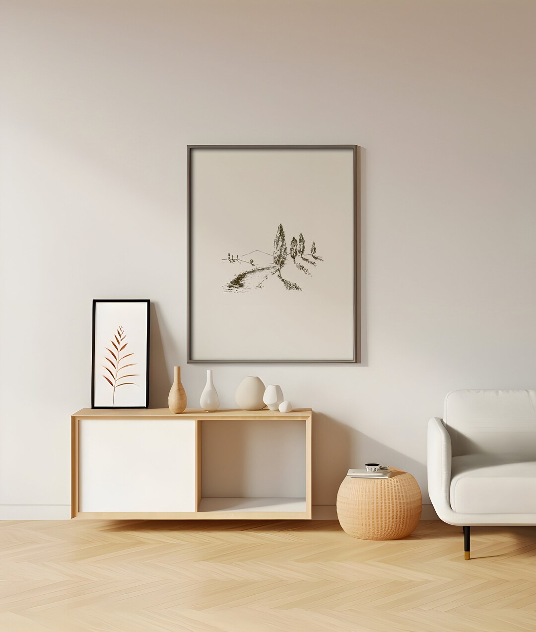 Digital Print. Set of Two Designs. Plain and With Border. Simple Sketch ...