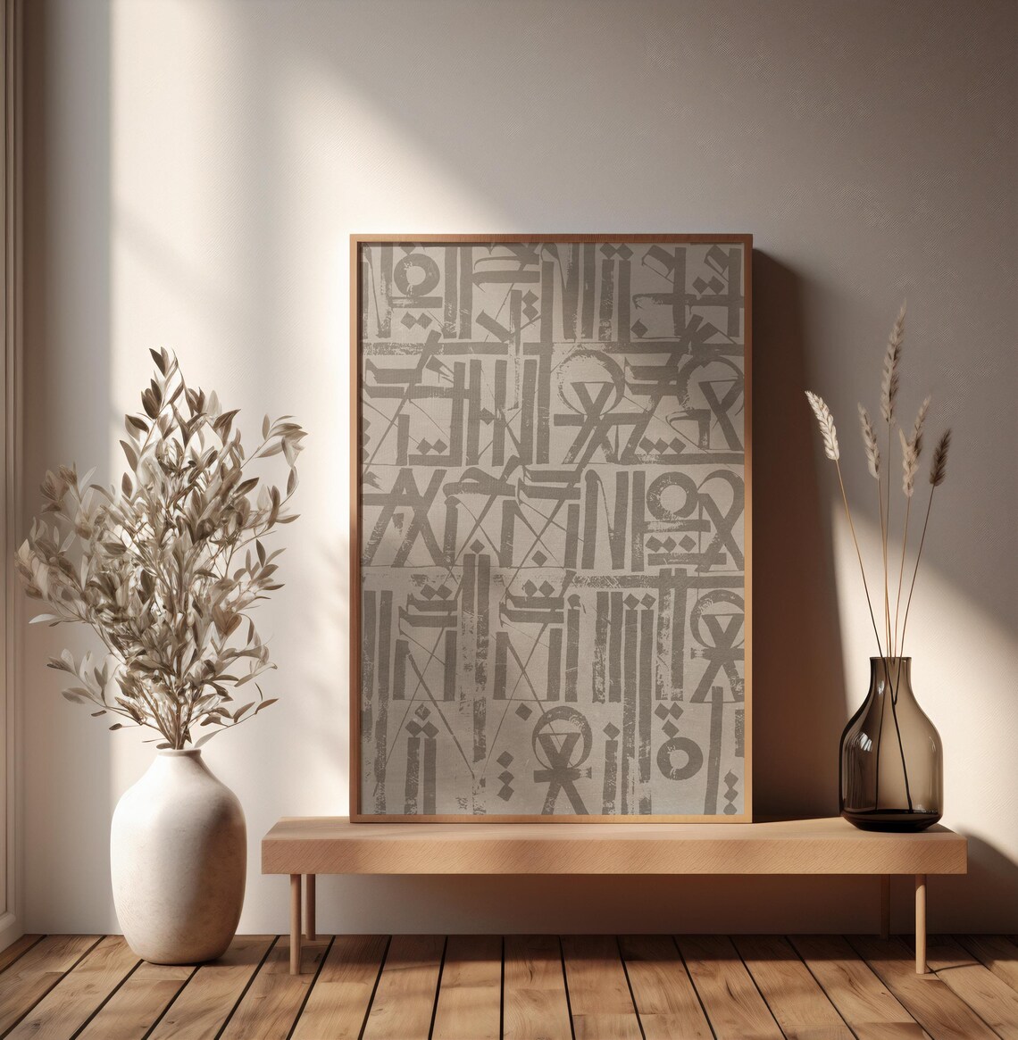 Abstract Wall Art. Neutral Retna Design. Modern Home Decor. Elegant ...