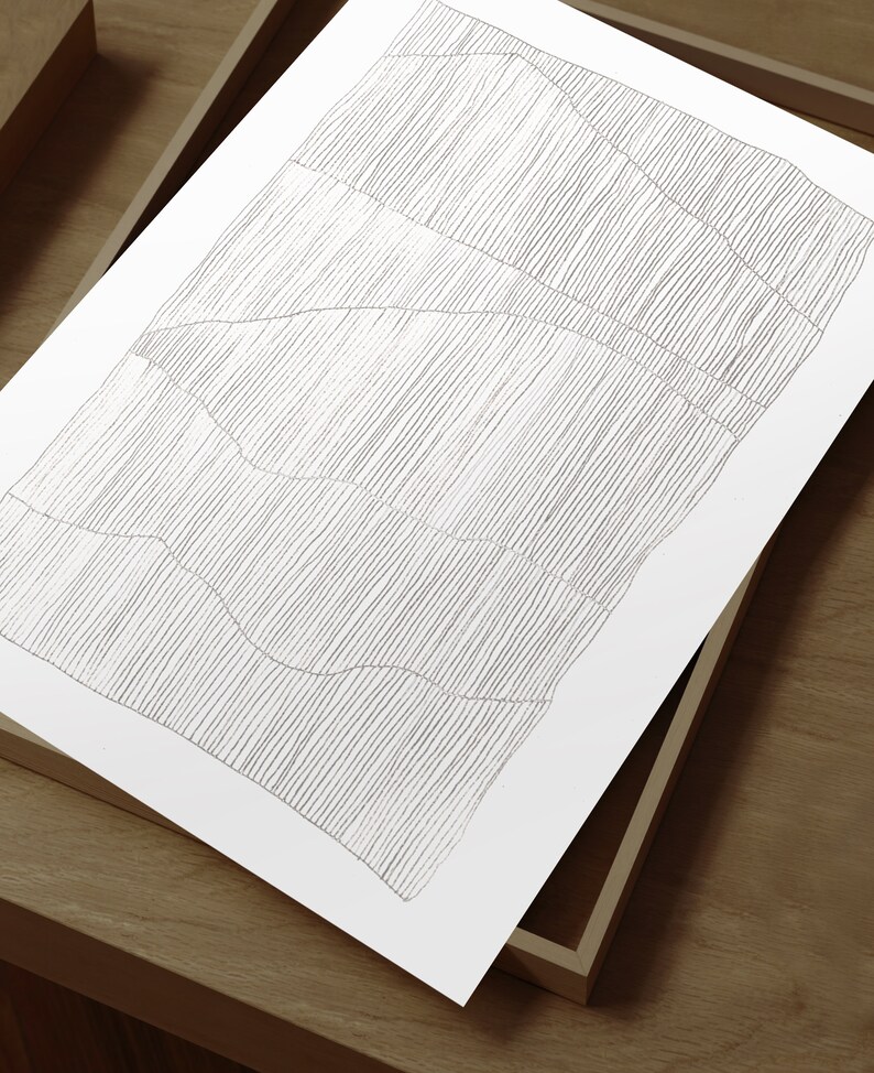 Minimalistic Lines Wall Art. Hand Drawn Line Art. Modern Neutral Home ...