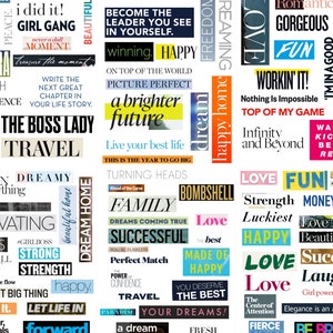 100 Real Magazine Words Cutouts | Printable Vision Board Words | Vision ...