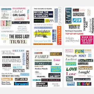100 Real Magazine Words Cutouts | Printable Vision Board Words | Vision ...