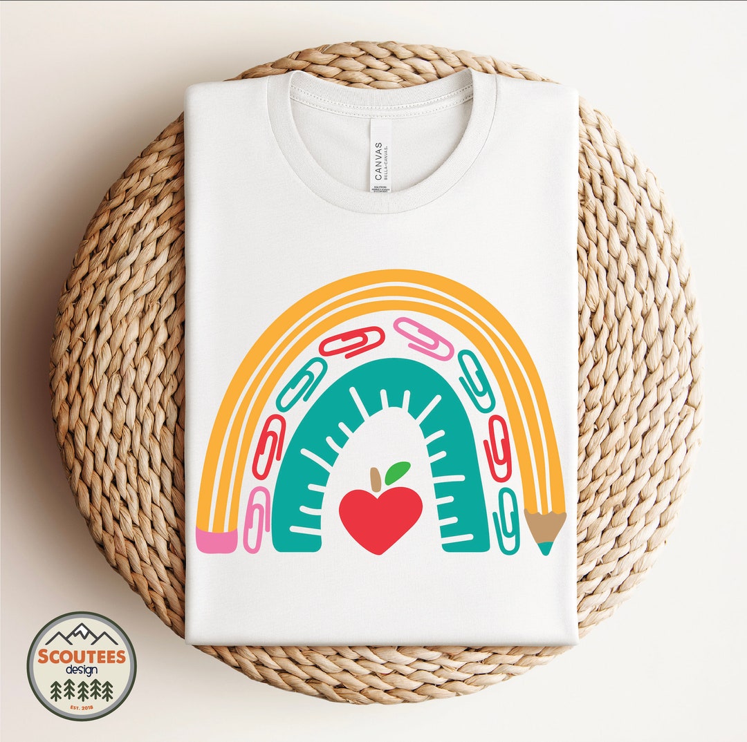 Back to School Pencil Rainbow, Kindergarten Shirt, Teacher Svg, SVG PNG ...