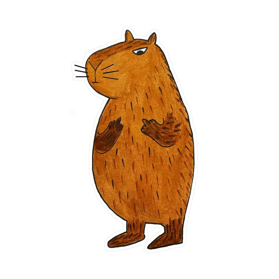 Capybara STICKER With Rude Finger - Etsy