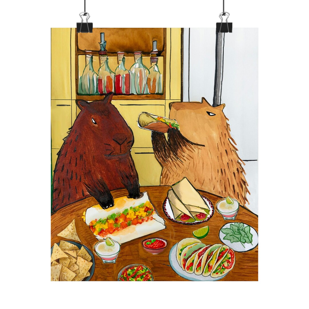 Capybara's Eating Mexican Food - Print - Etsy