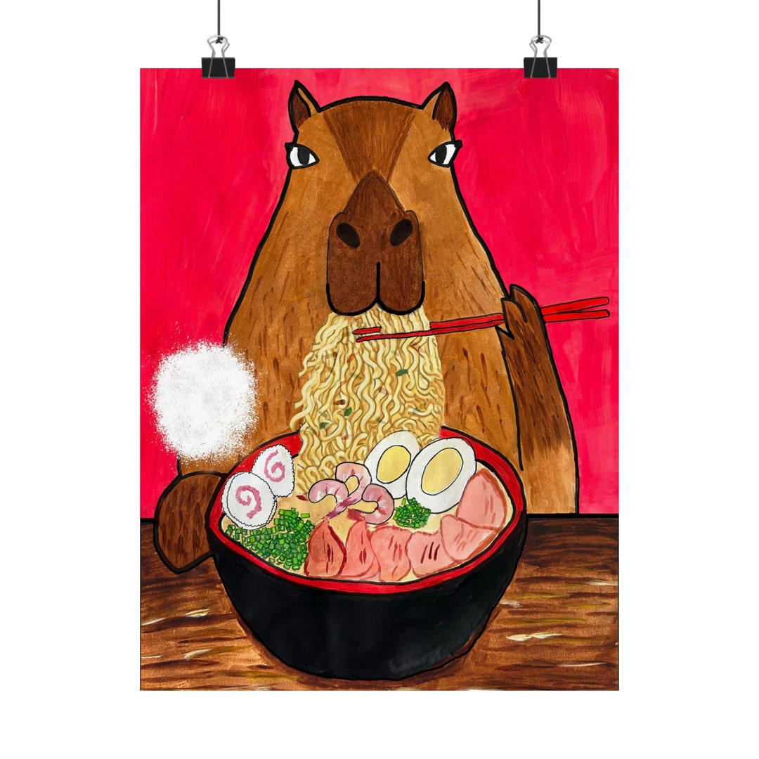 Capybara Eating Ramen - Print - Etsy