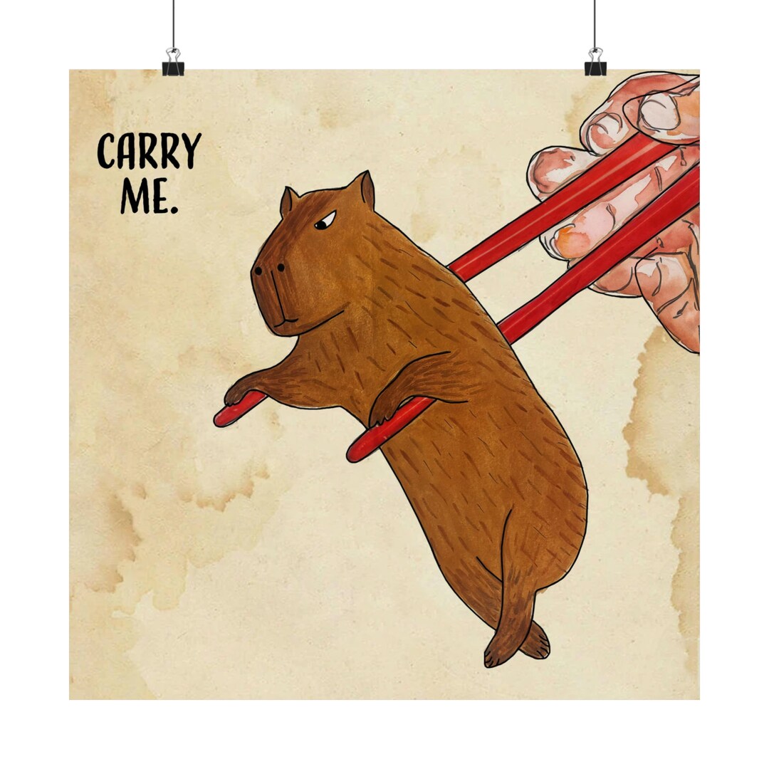 Capybara 'carry Me' in Chopsticks - Print - Etsy