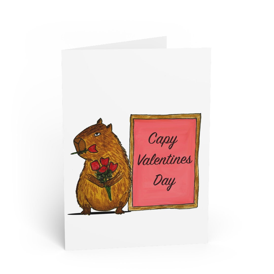 Capybara VALENTINE'S DAY CARD - Etsy