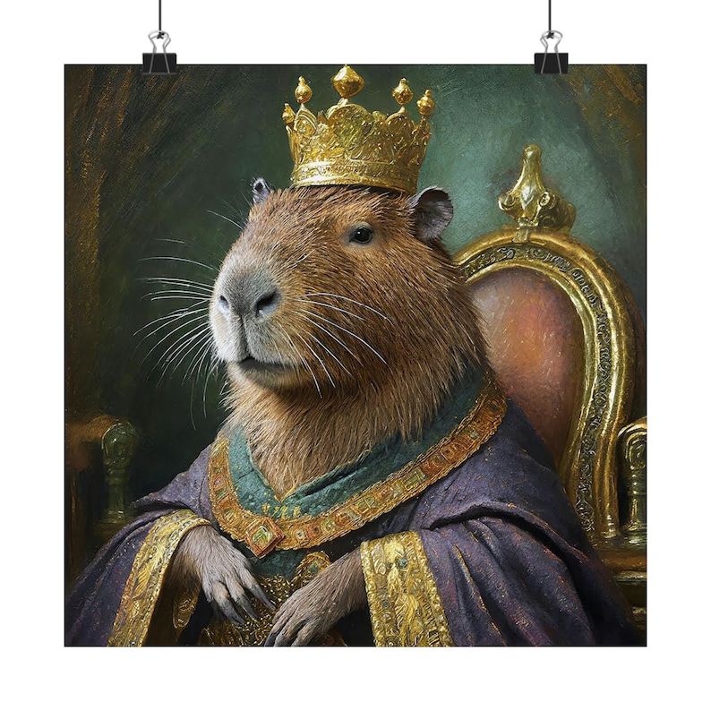 Capybara King - Print - Etsy