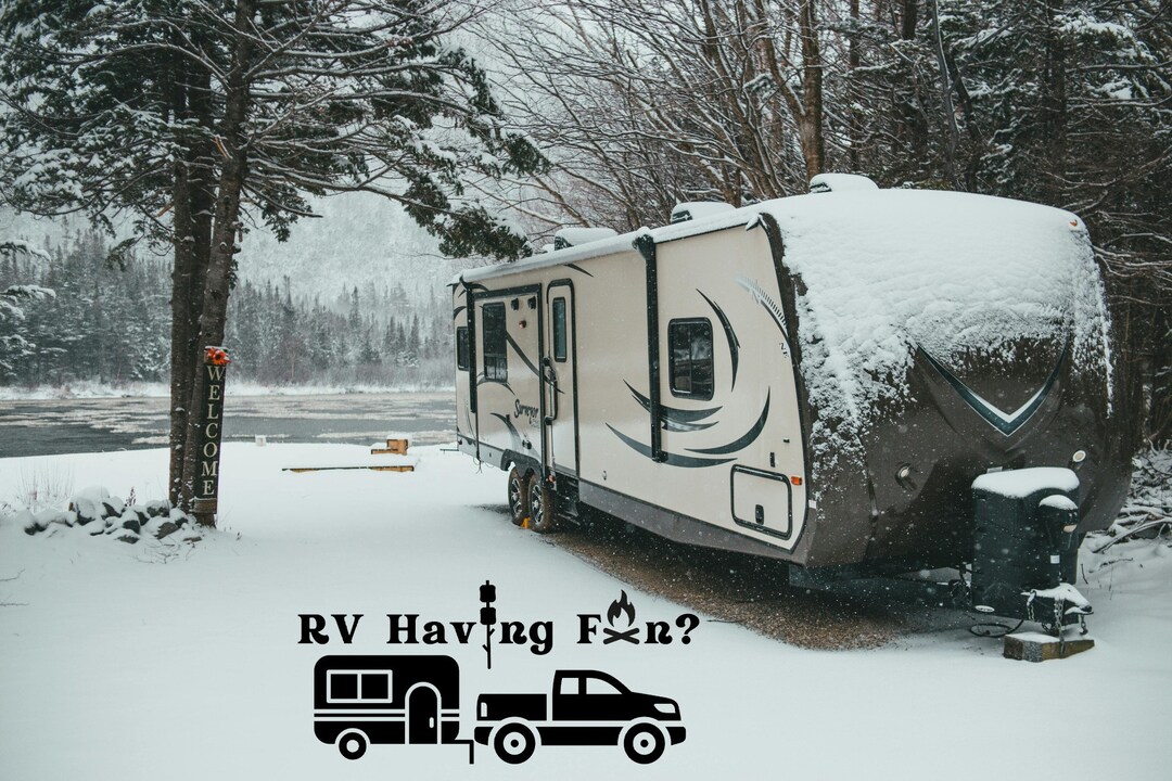 RV Having Fun Decal, RV Sticker, Camp Life, Adventure Awaits, Mountains ...