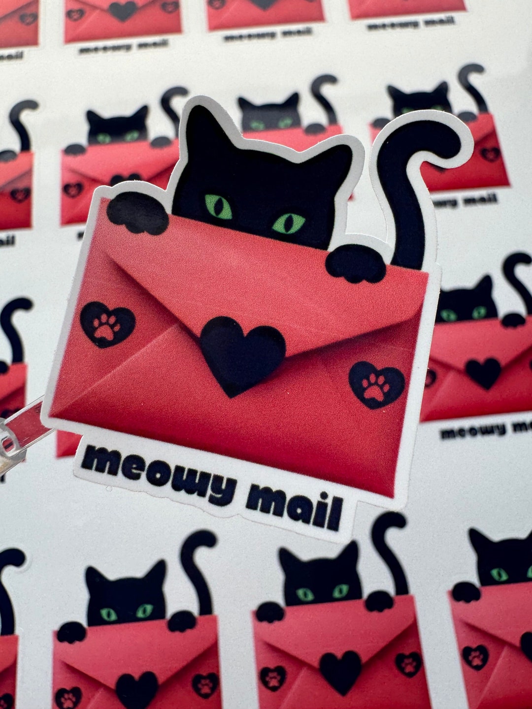 Meow Mail, Thank You Stickers, Happy Mail Sticker, Cat Sticker, Cat ...
