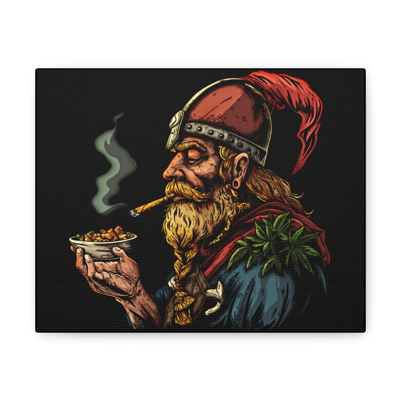 Stoner Viking Druid Canvas Print | Norse Wall Art | Unique Viking Decor ...