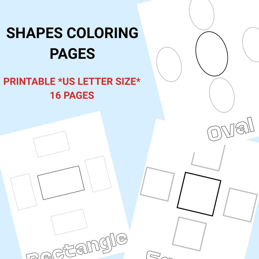Shapes Coloring Pages | 16 Pages | Educational | for Kids and Adults ...