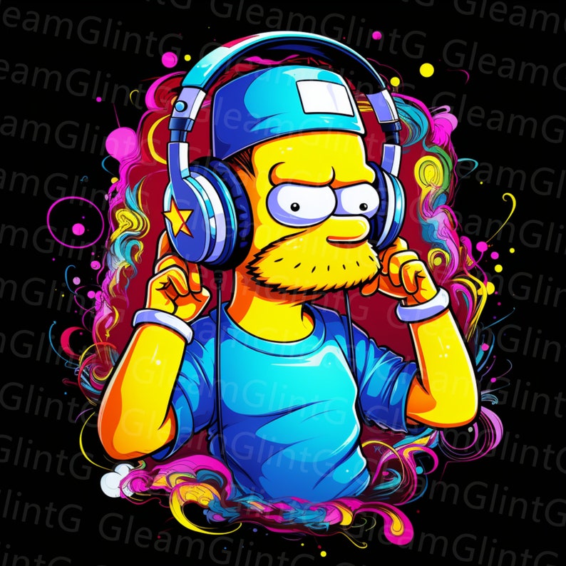 The Simpsons Hip Hop PNG, T-shirt Design, Clipart, Sticker, Digital ...